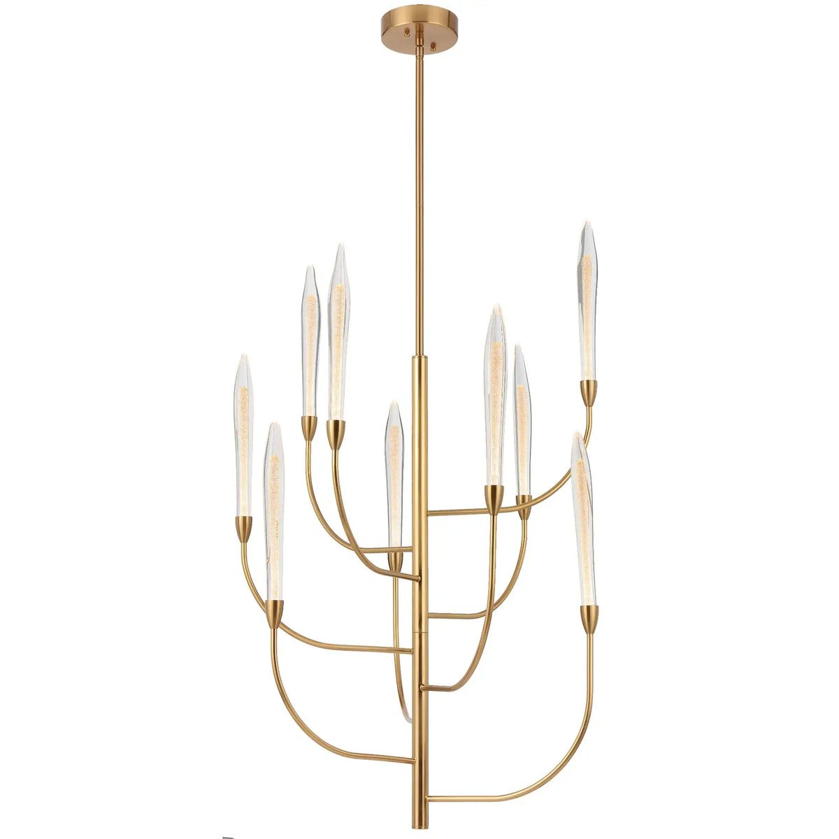 ARCHER: 9 Lights Elegant Pendant Light Featuring Hand-made Gold Leaf A ...