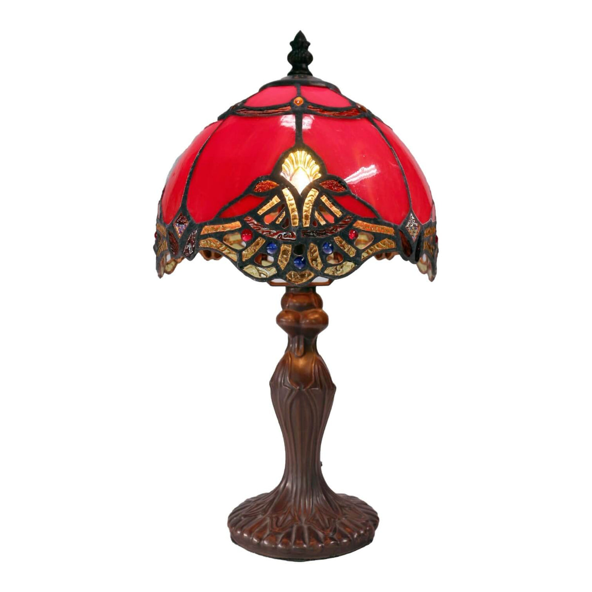 BENITA: Red Leadlight Table Lamp (Avail in 3 Sizes) — Discount Lighting
