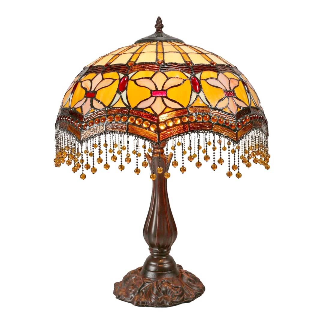 MADONNA: Beaded Large Leadlight Table Lamp — Discount Lighting