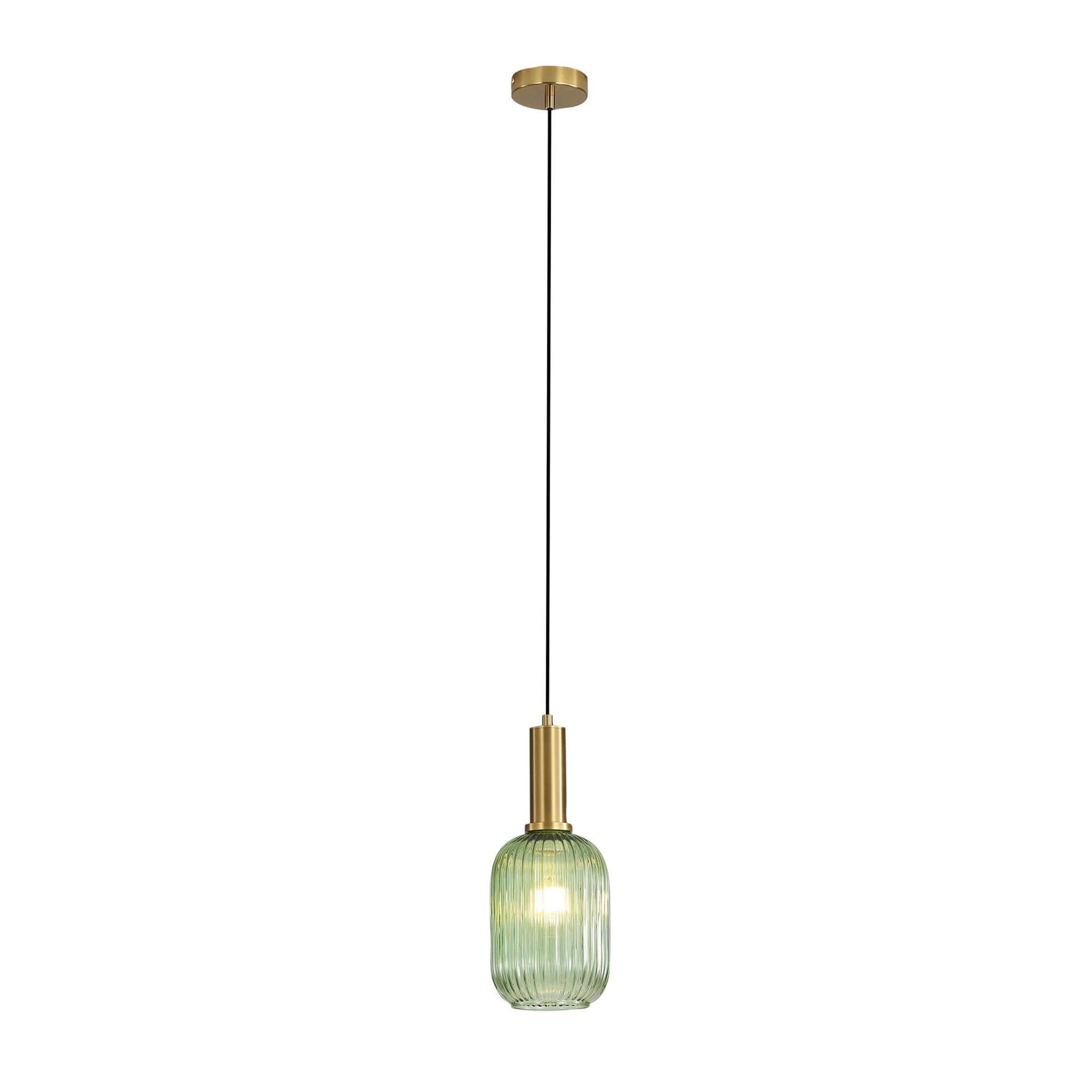 LUXE.130: 1 Light Pendant Light with Ribbed Glass Shade (Available in ...