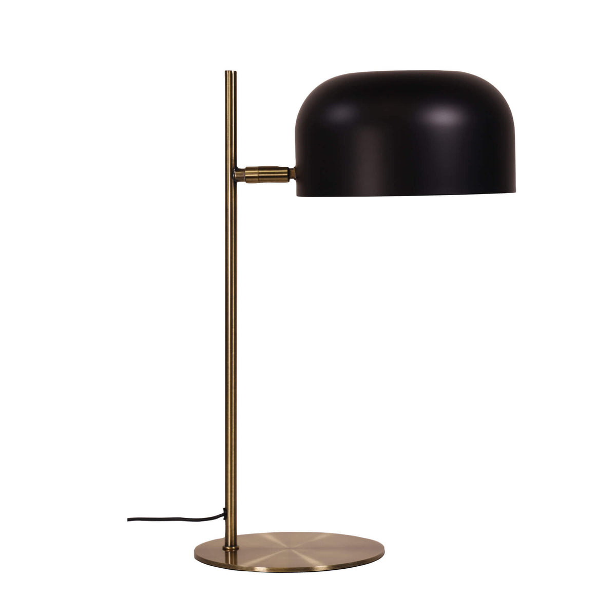 GEORGE: Antique Brass Mid-Century Desk Lamp with Matt Black Shade ...
