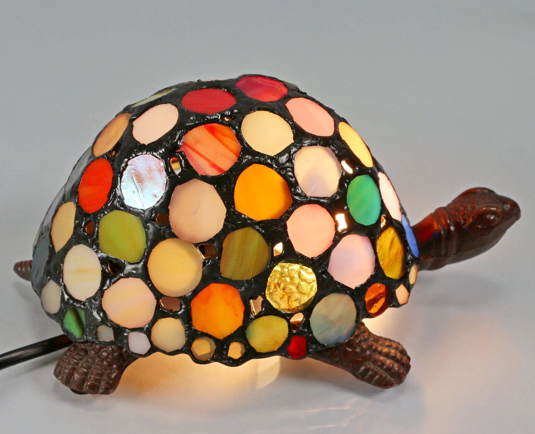 Multi Colour Tortoise Tiffany Leadlight Table Lamp — Discount Lighting