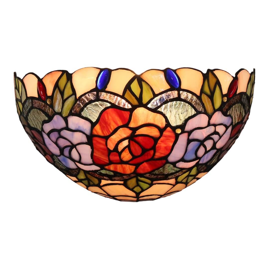 Red Rose Leadlight Wall Lamp — Discount Lighting