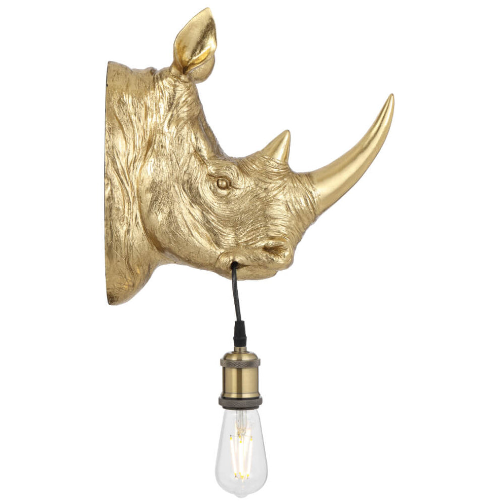 RHINO: Antique Gold Wall Light — Discount Lighting