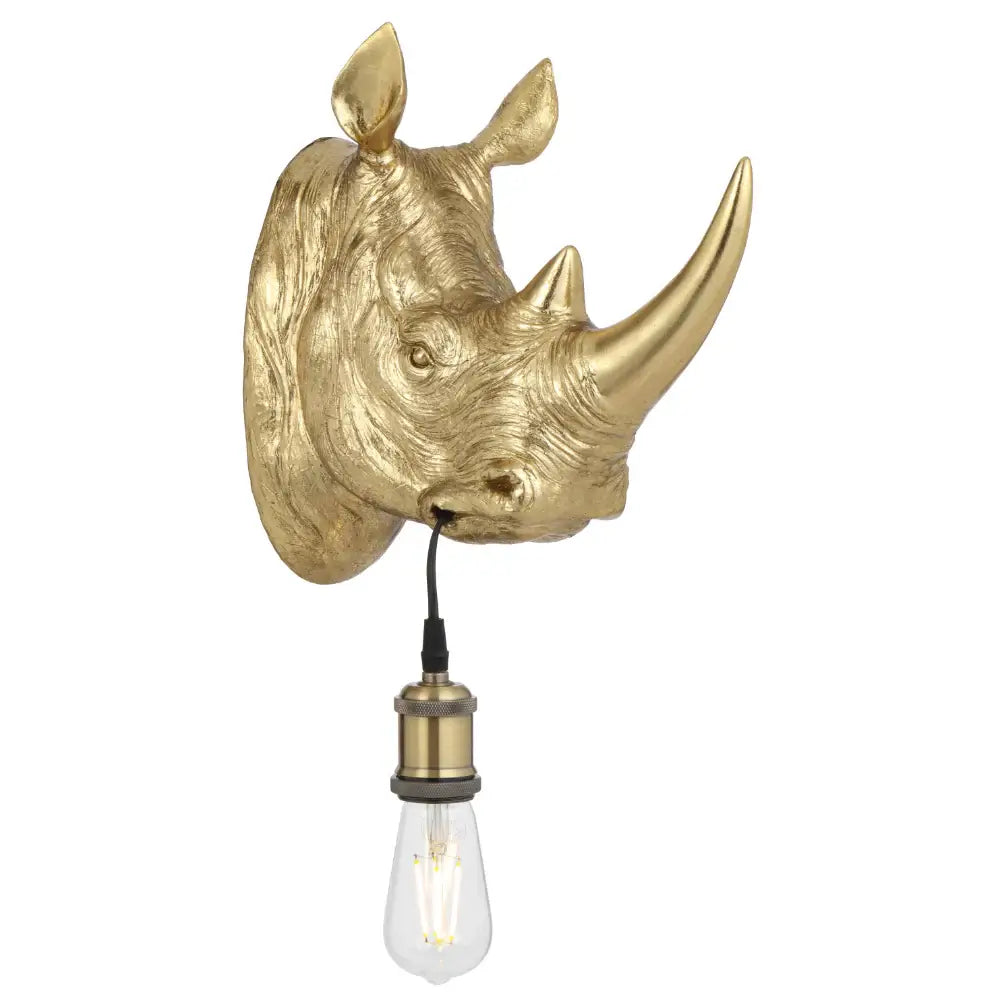 RHINO: Antique Gold Wall Light — Discount Lighting