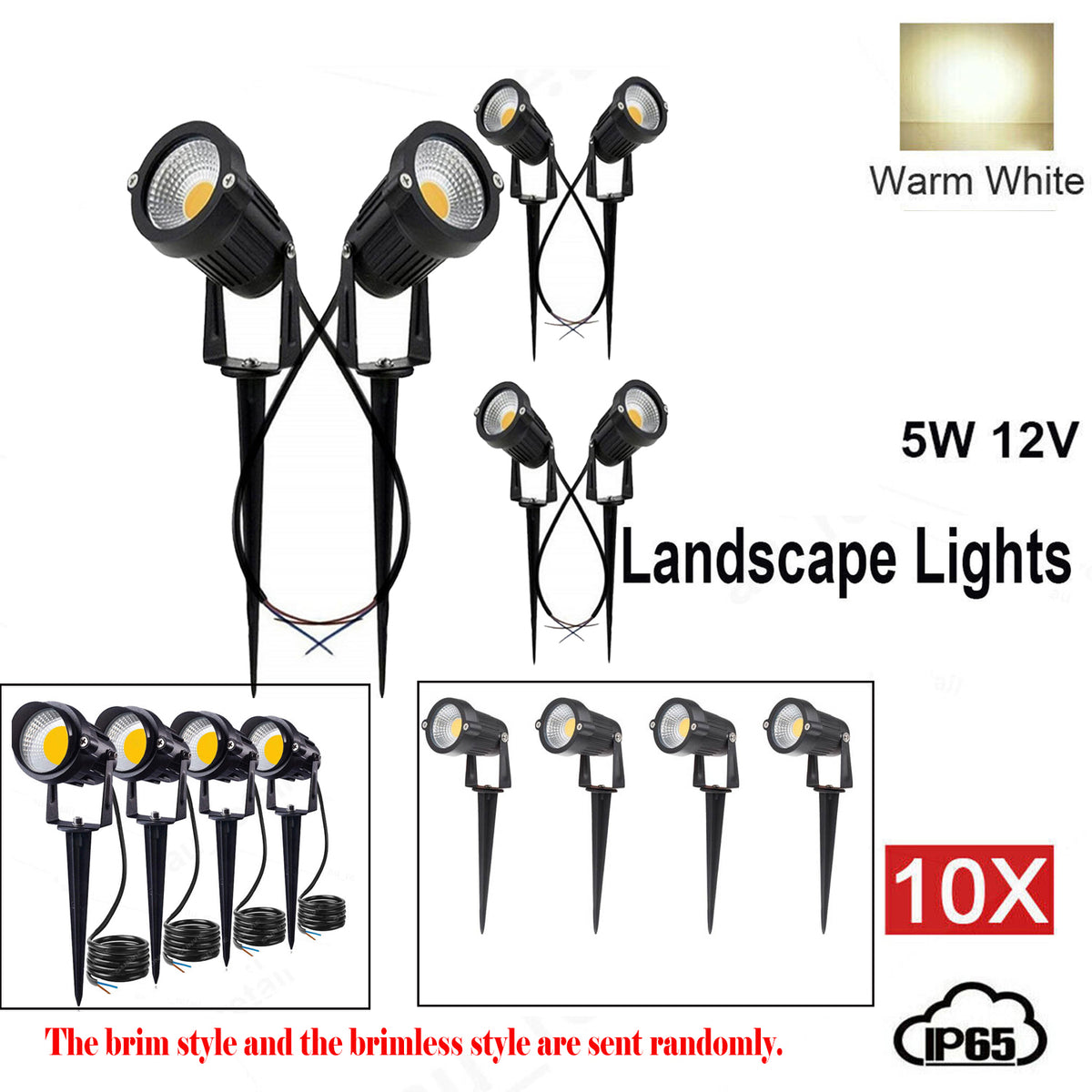 10PCS LED Spotlights Landscape Warm light Lamp Waterproof Outdoor Gard ...