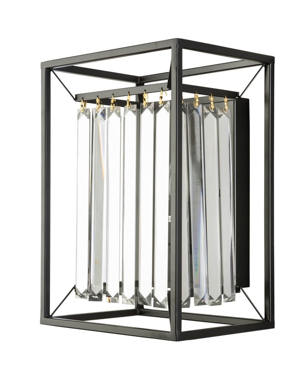 BRATA - Elegant Black Frame Interior 1 Light Wall Bracket Featuring In ...