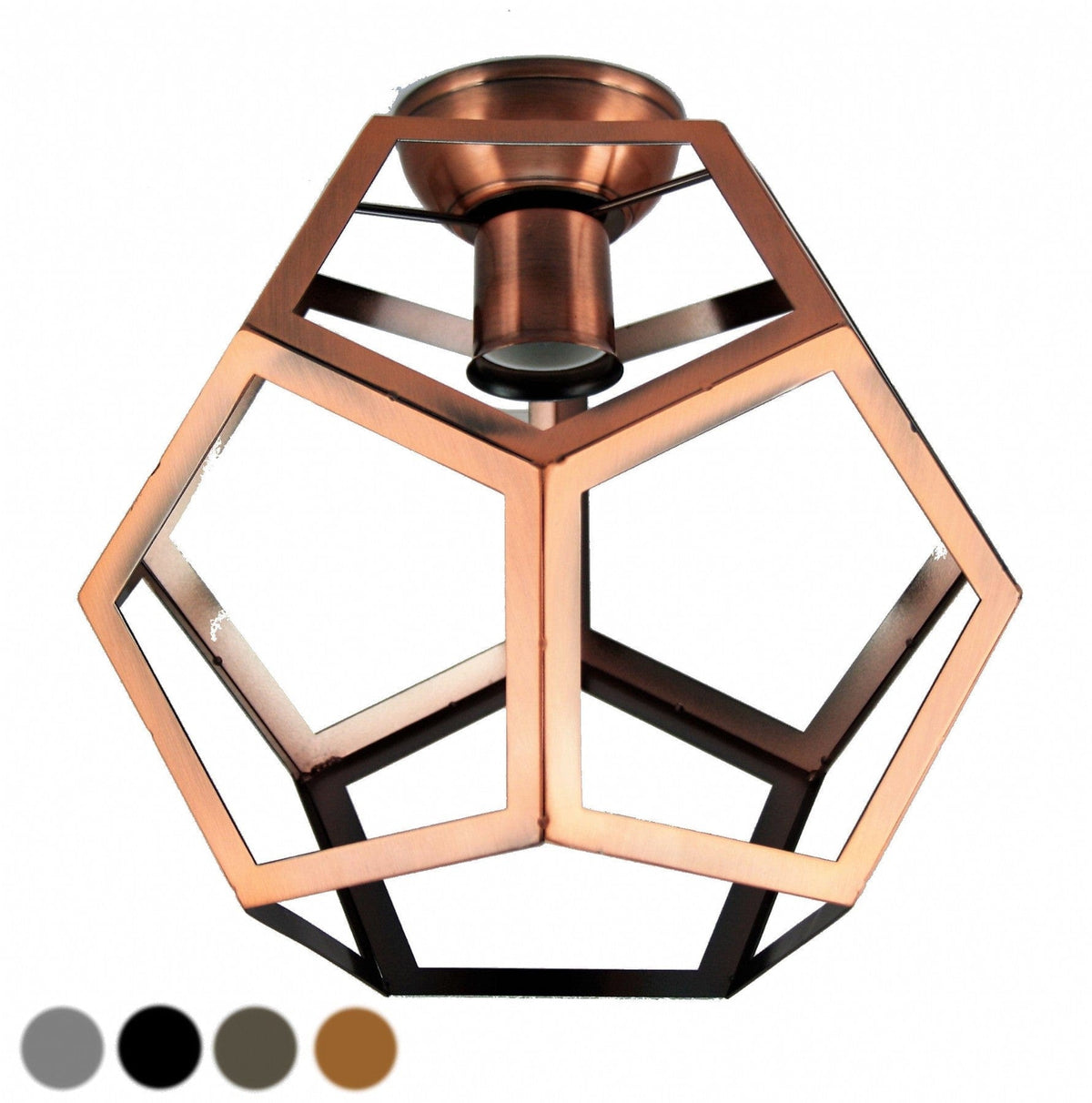 DIY - Modern Antique Copper Metal Octagonal Caged 1 Light DIY ...