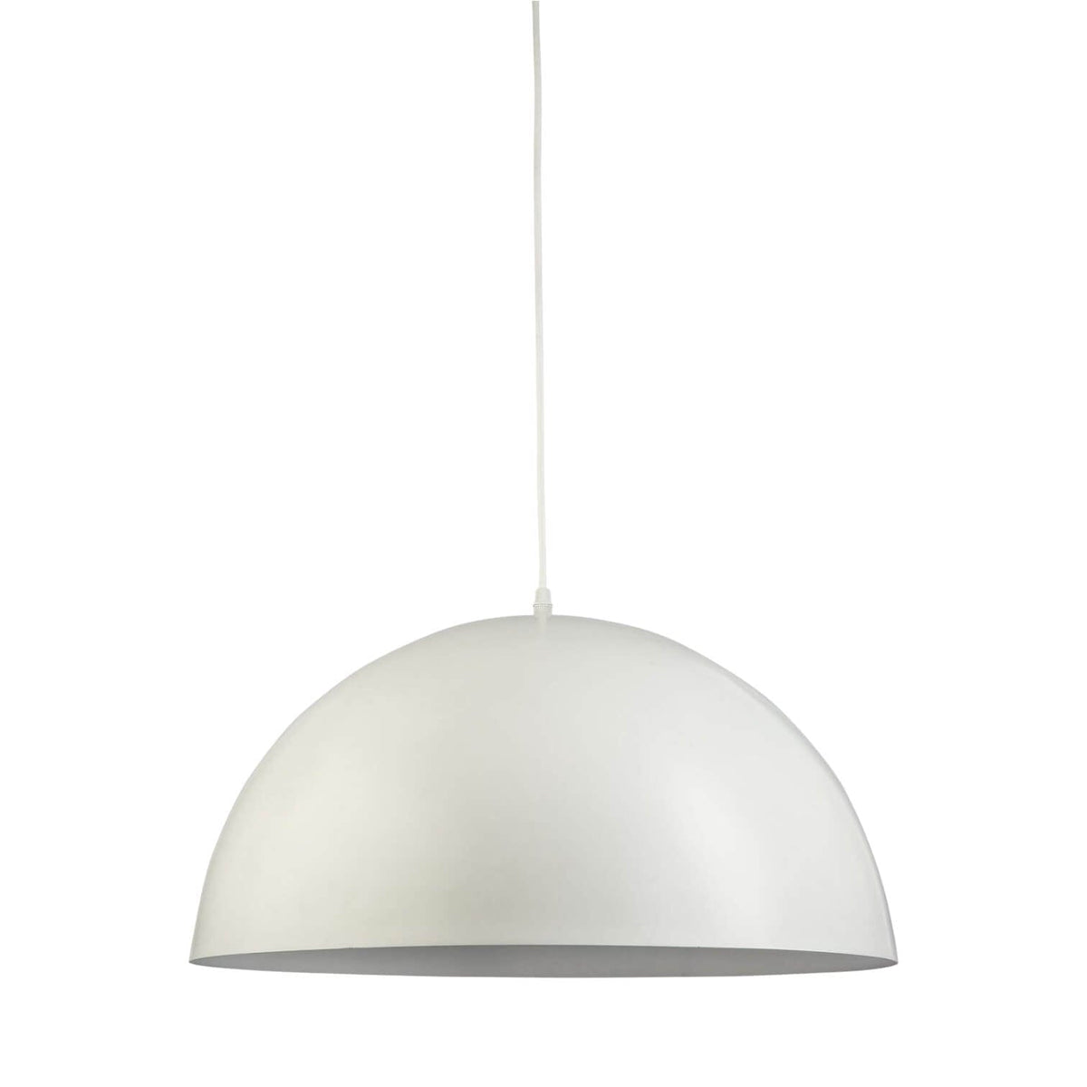 BORAL - Large White Aluminium 1 Light Dome Pendant — Discount Lighting