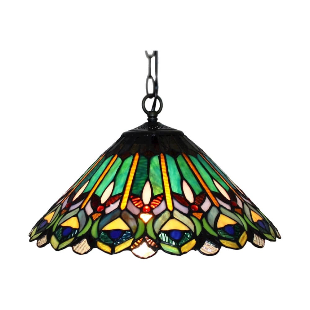 LEADLIGHT - 410mm Multi Coloured Leadlight Pendant — Discount Lighting