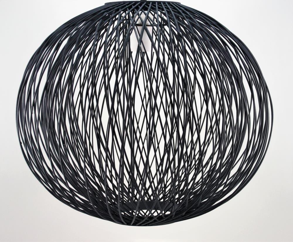 DIY - Large Modern Charcoal Coloured Cane Ball 1 Light DIY Ceiling Fix ...