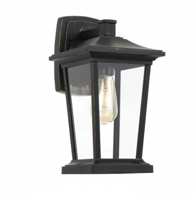 WALTON - Modern Square Black Exterior Coach Wall Light With Clear Lens ...